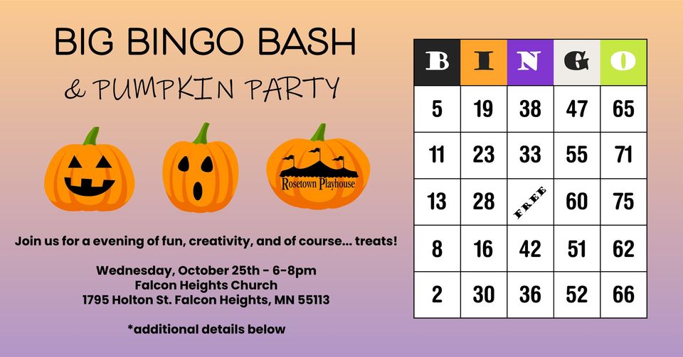 Big Bingo Bash & Pumpkin Party – Rosetown Playhouse